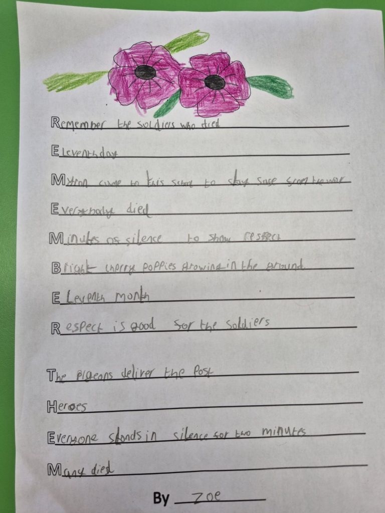Year 2 – Remembrance artwork & poetry – Low Furness CE Primary School